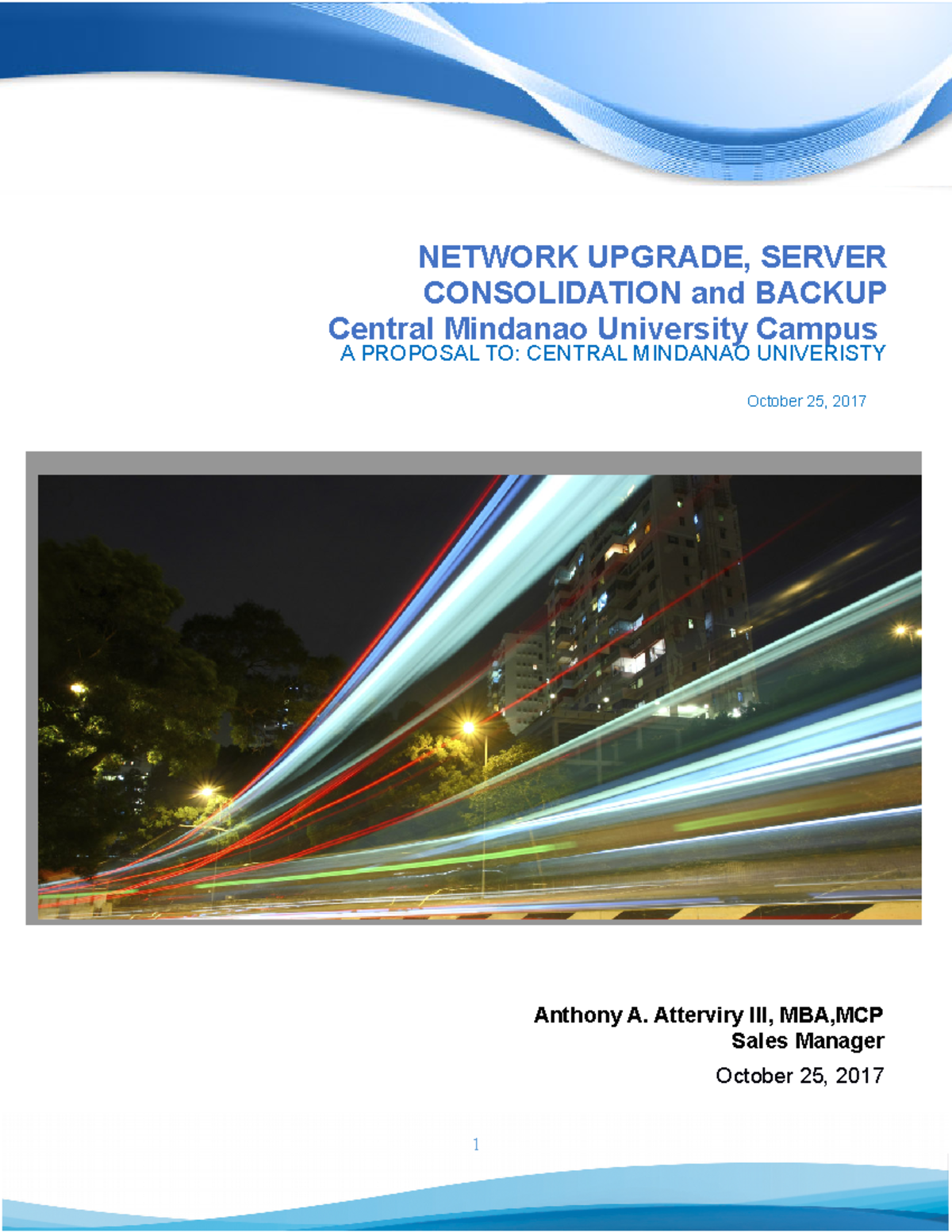 Sample Proposal - Prof. ANTHONY A. ATTERVIRY III, MBA, MCP - O Anthony ...