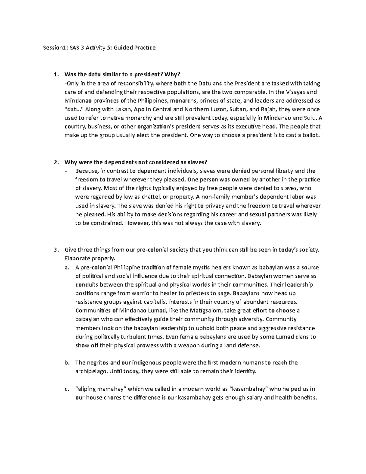 Session 1 SAS3 Activity 5 and 7 - Session1: SAS 3 Activity 5: Guided ...