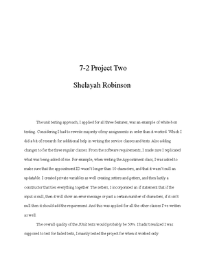 CS-320 Project Two - Assignment - CS-320 Project Two Skylar Ryan ...