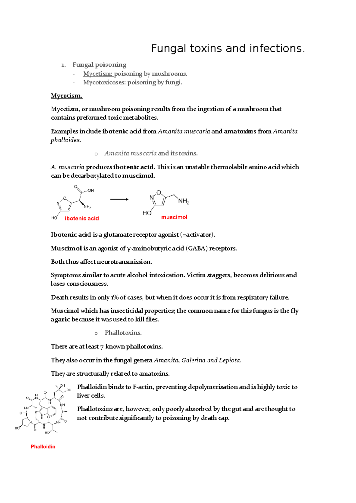 21. Fungal toxins and infections. - 1. Fungal poisoning - Mycetism ...