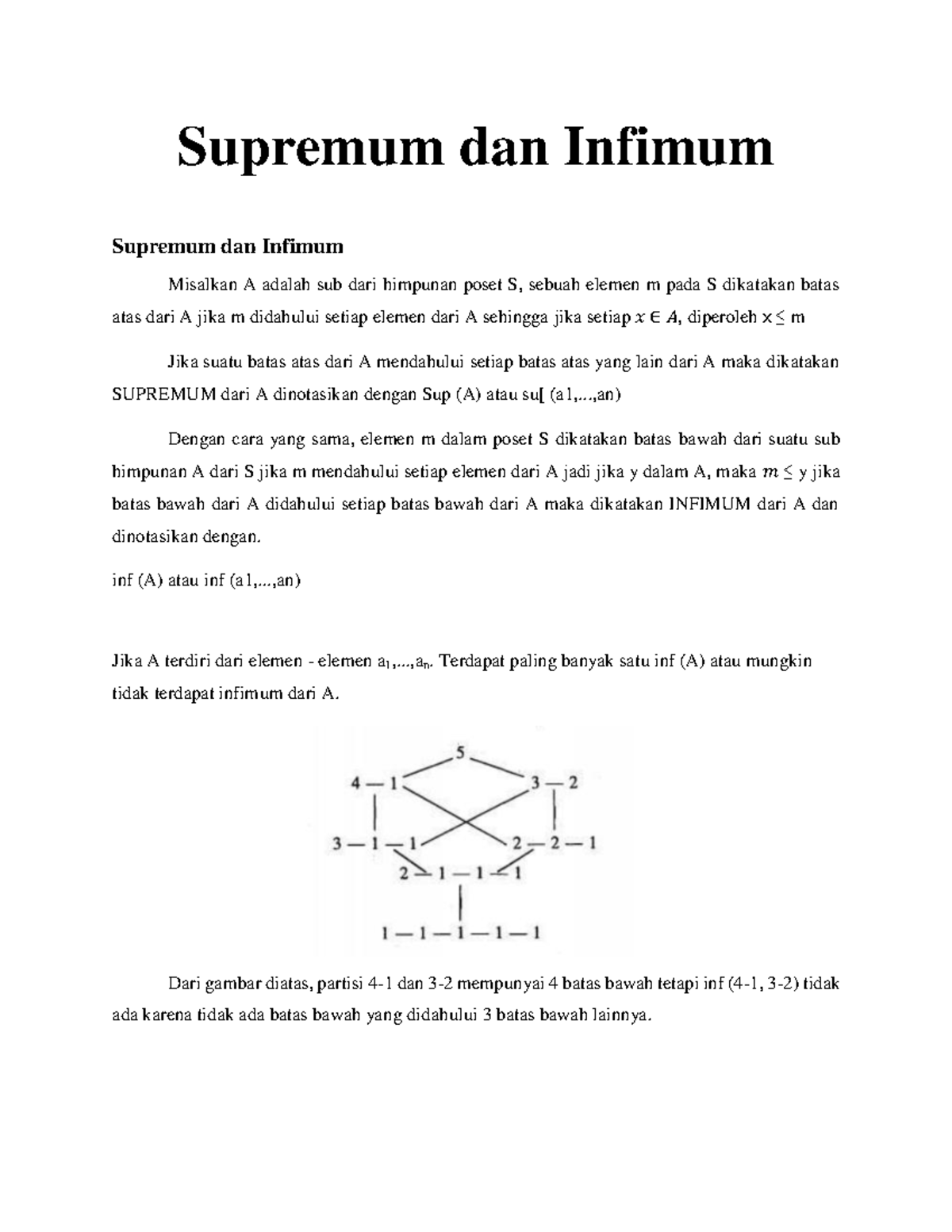 Supremum dan Infimum - Supremum dan Infimum Supremum dan Infimum ...