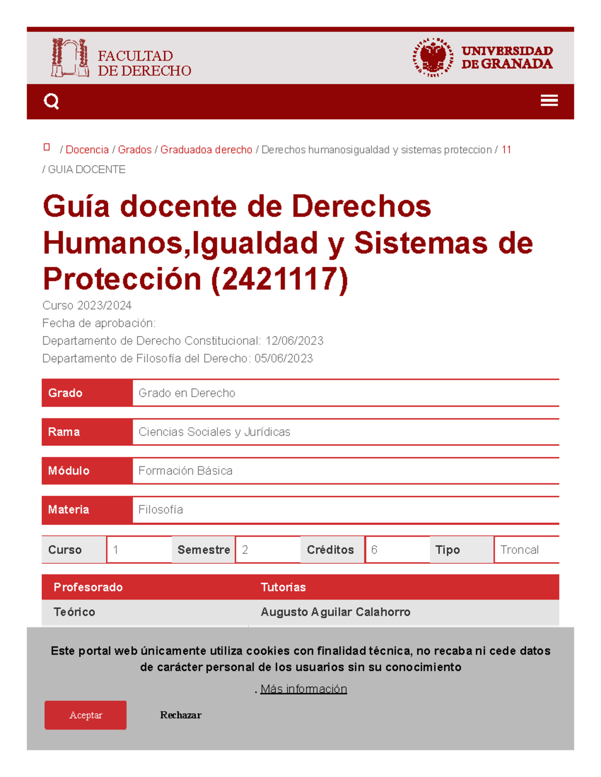Derechos Humanos, Igualdad y Sistemas de Protección - Sílabo - / Docencia / Grados / Graduadoa ...