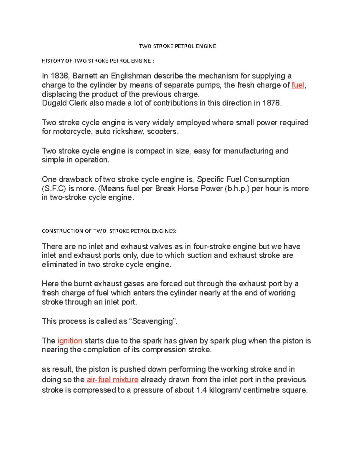 TWO Stroke Petrol Engine - TWO STROKE PETROL ENGINE HISTORY OF TWO ...