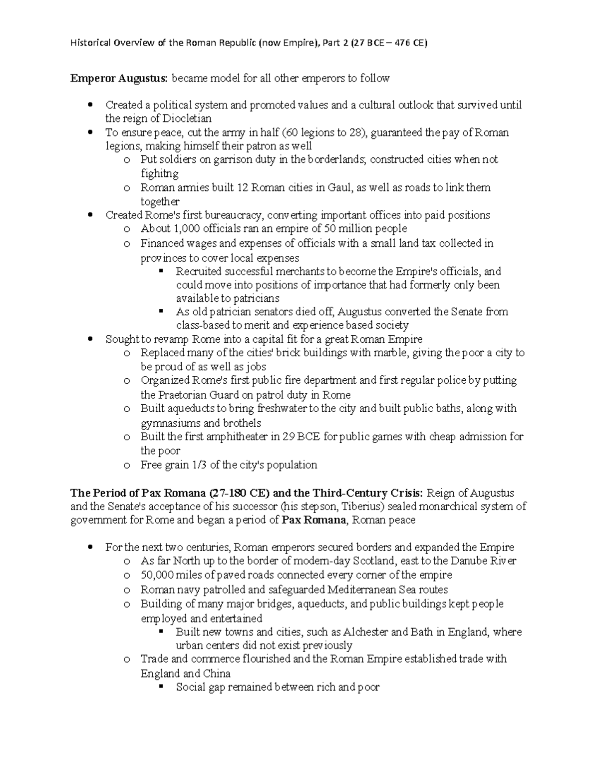 Historical Overview of the Roman Republic pt 2 - Studocu