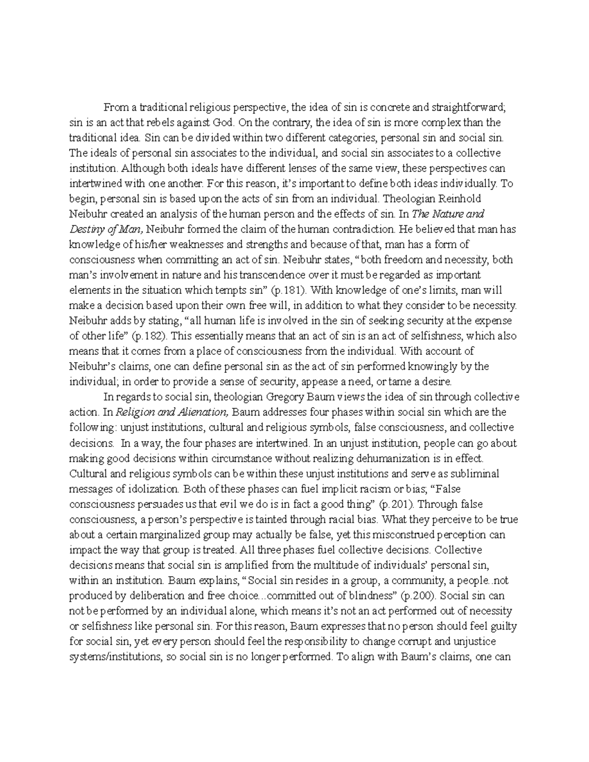 Theo 185 -personal sin vs. social sin - From a traditional religious ...