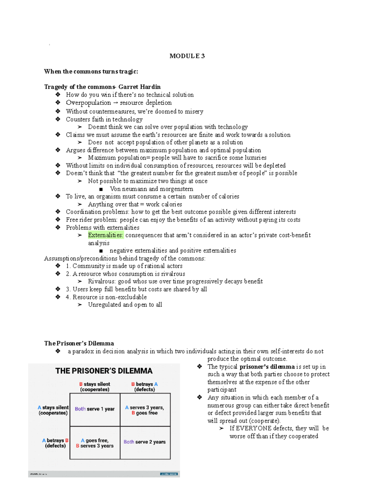Phil 149/Environmental Ethics Module 3 - MODULE 3 When the commons ...