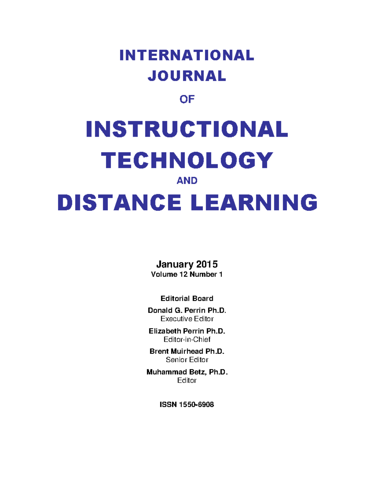 Jan15 - distance learning - INTERNATIONAL JOURNAL OF INSTRUCTIONAL ...