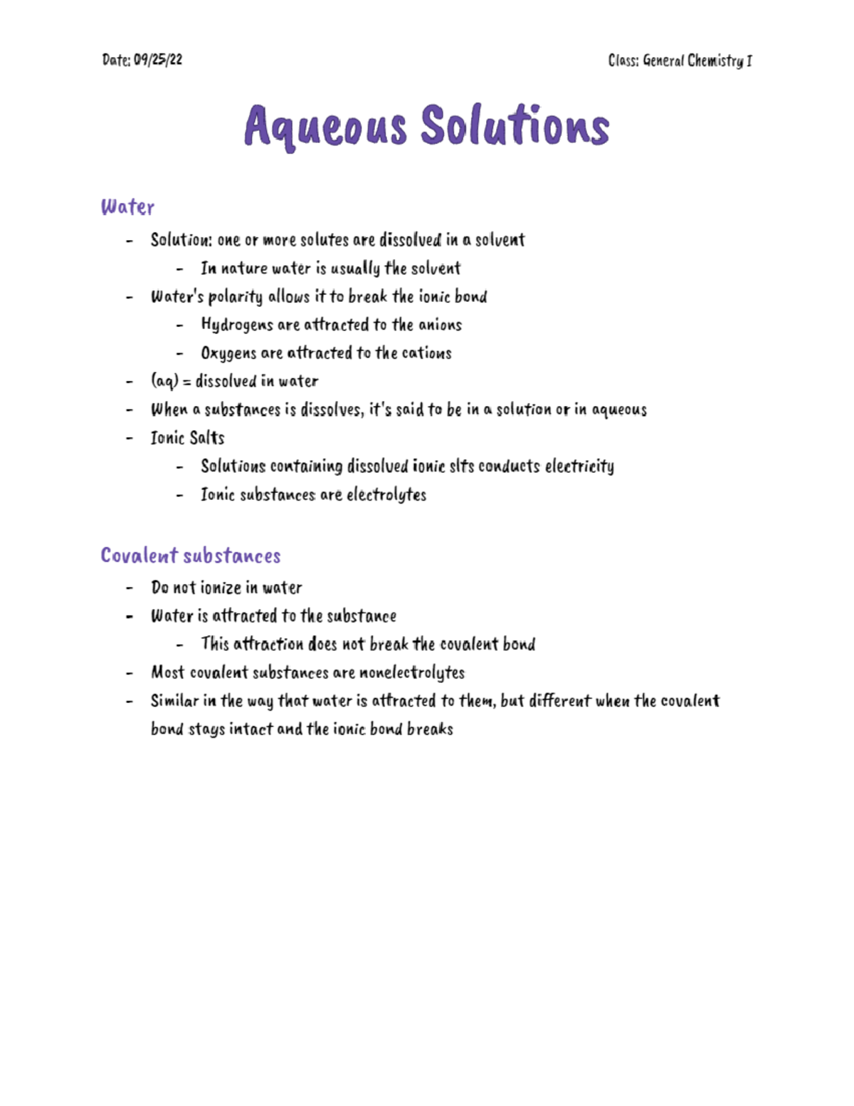 9 25 22 Aqueous Solutions - Google Docs - Date: Class: General ...