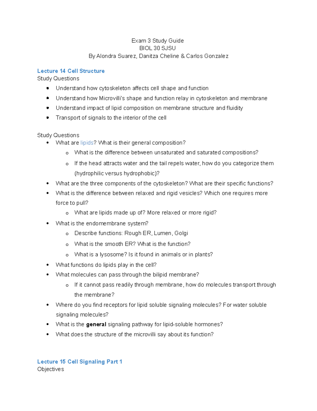 BIOL+30+Study+Guide+Exam+3+ - Exam 3 Study Guide BIOL 30 SJSU By ...