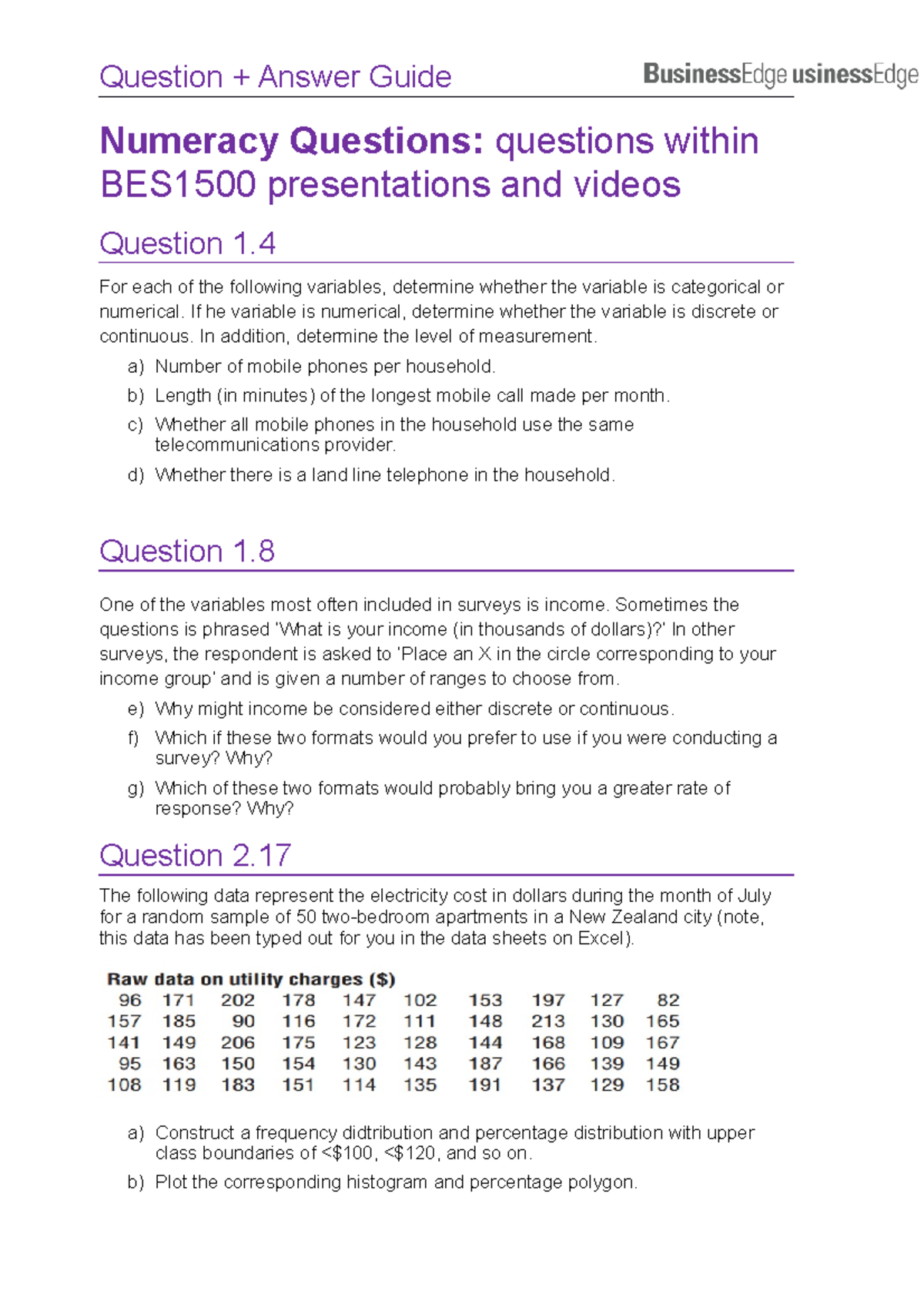 Questions and answers to numeracy in slides - Question + Answer Guide ...
