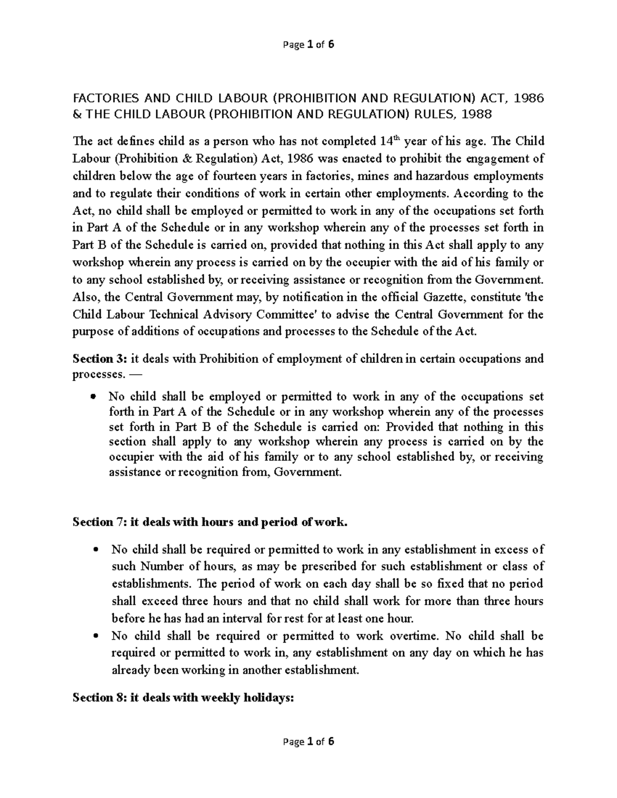 Factories AND Child Labour - FACTORIES AND CHILD LABOUR (PROHIBITION ...