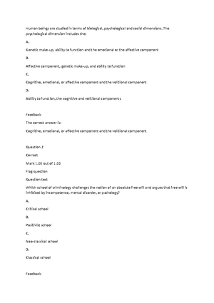 CMY1501 - Ass. 1 Feedback (S2 - 2023) - CMY1501 - Assessment 1 (S2- 2023) Question 1 Correct ...