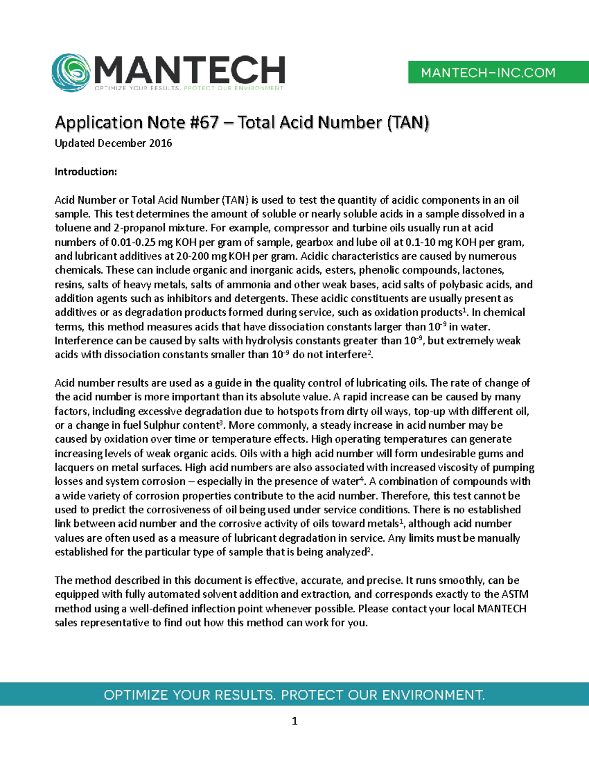 67 Total Acid Number TAN - Application Note #67 – Total Acid Number ...