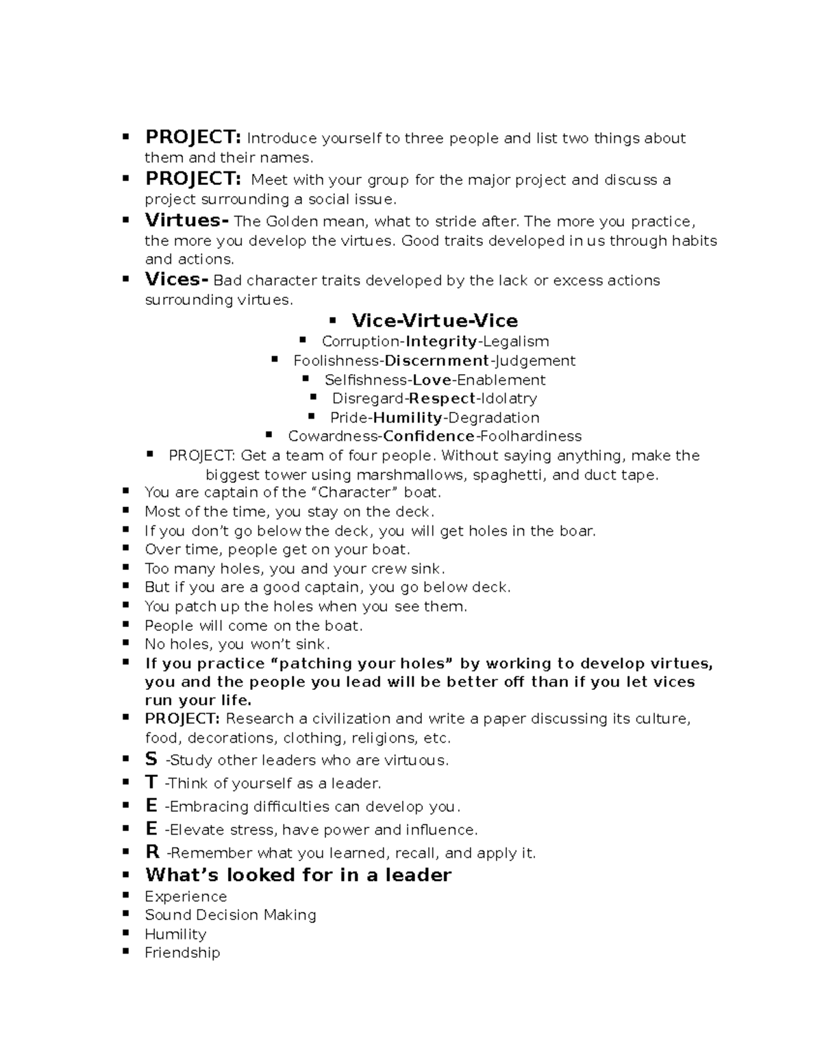UCOL Summary Notes - PROJECT: Introduce yourself to three people and ...