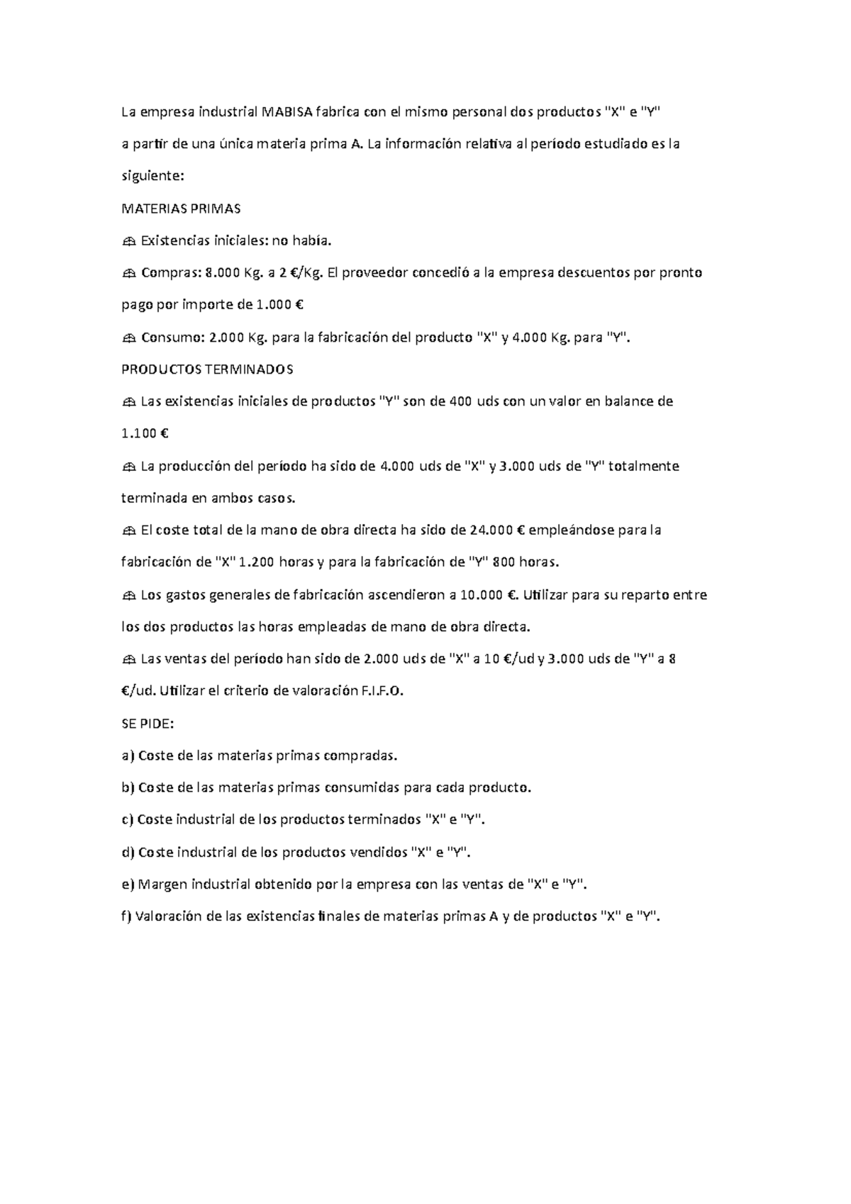 La empresa industrial Mabisa ejercicio 3 - La empresa industrial MABISA ...