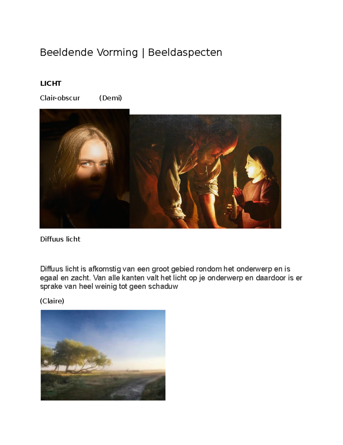 Beeldende Vorming beeldaspecten - Beeldende Vorming | Beeldaspecten ...