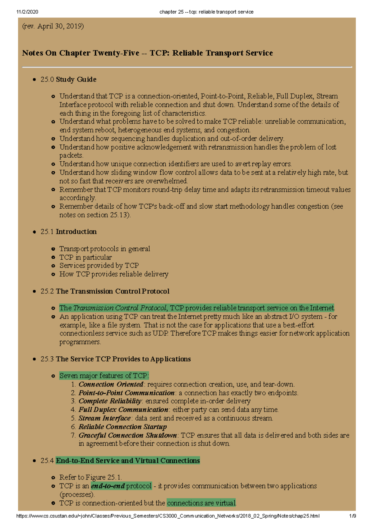 Chapter 25 - tcp reliable transport service - (rev. April 30, 2019 ...