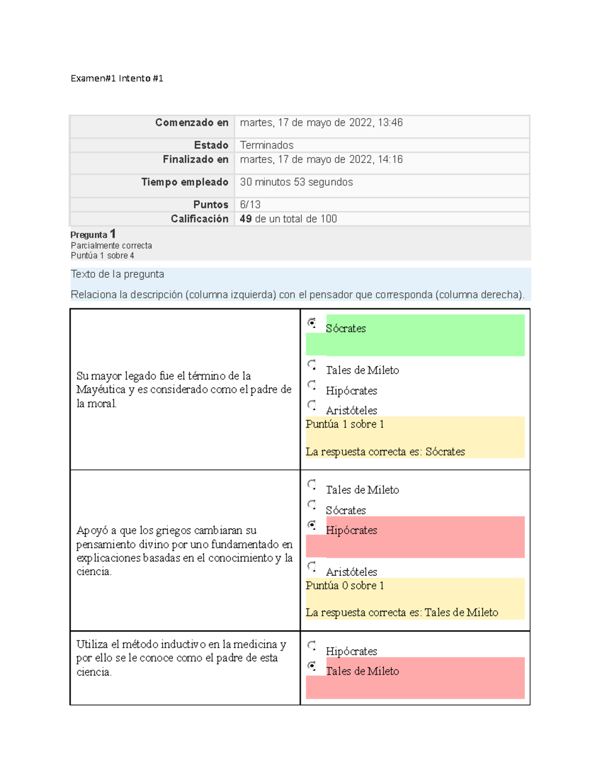 Examen#1. Intento#1 - Examen en primer intento y segundo intento para ...