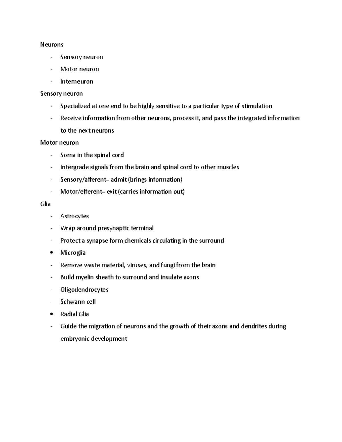 Biopsychology 2 - Biopsy - Neurons - Sensory neuron - Motor neuron ...