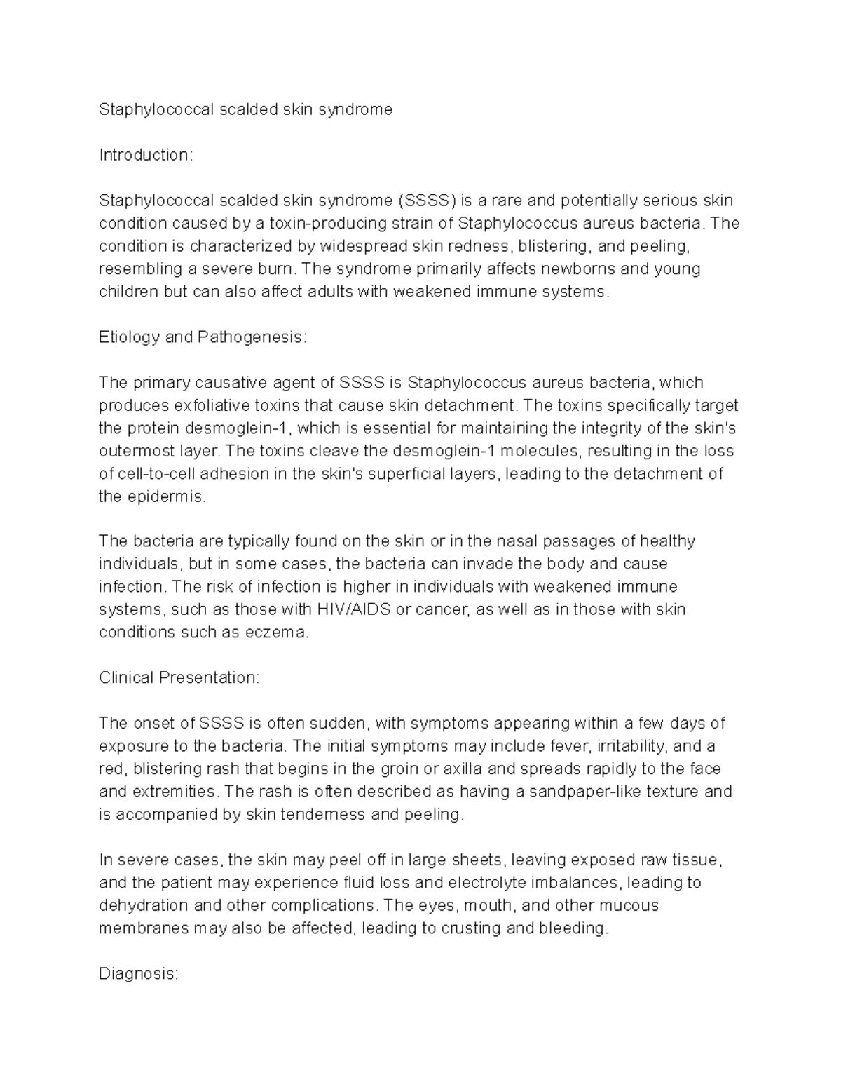 Staphylococcal Scalded Skin Syndrome Causes Symptoms