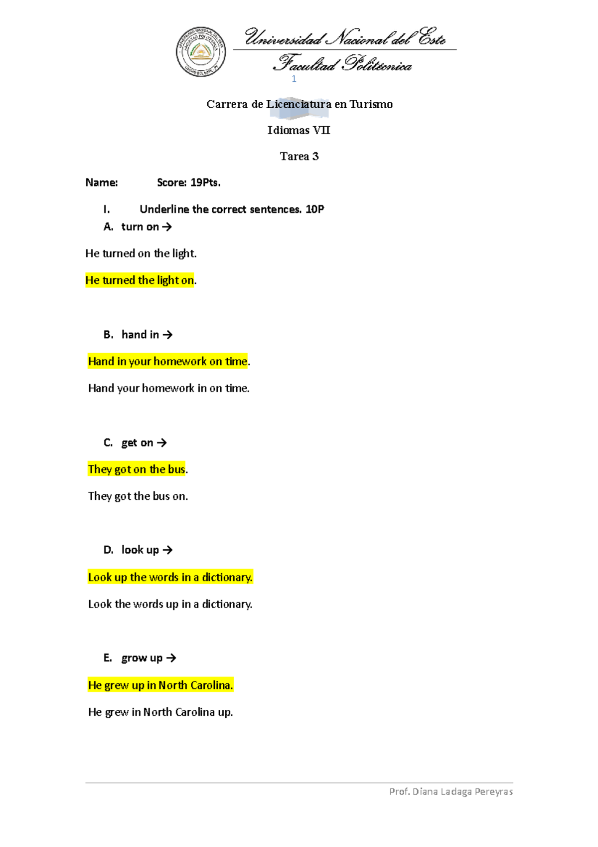 Tarea 3 Phrasal Verbs 2 Ingles 1 Carrera De Licenciatura En Turismo