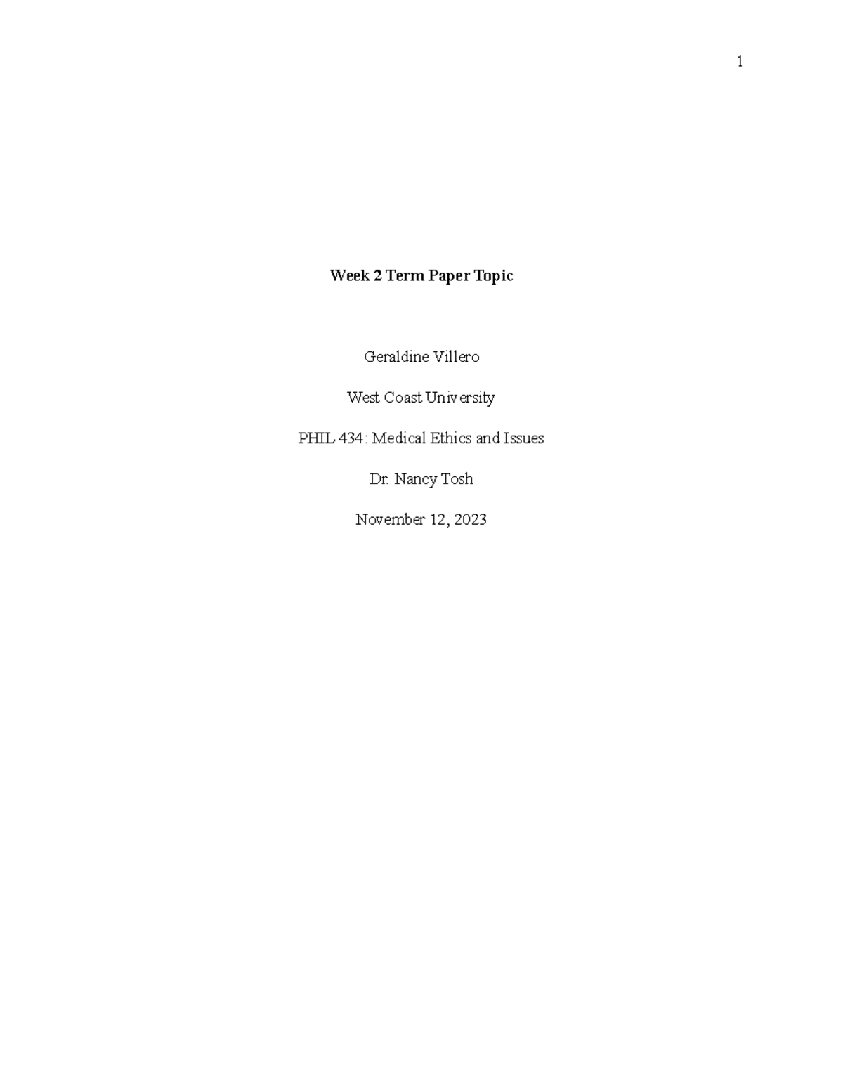 PHIL 434 Week 2 Term Paper Topic Template-1 - Week 2 Term Paper Topic ...