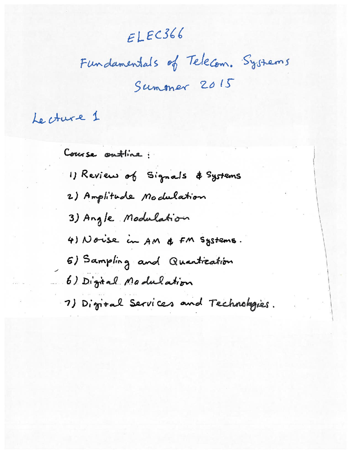 Lectures 1 TO 6 - elec 367 - Studocu