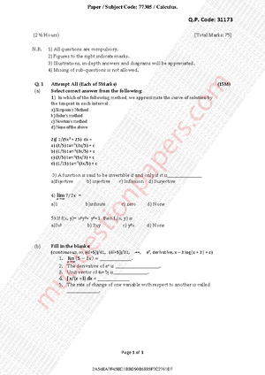 Paper III Calculus on Manifolds - M. (MATHEMATICS) SEMESTER - IV ...