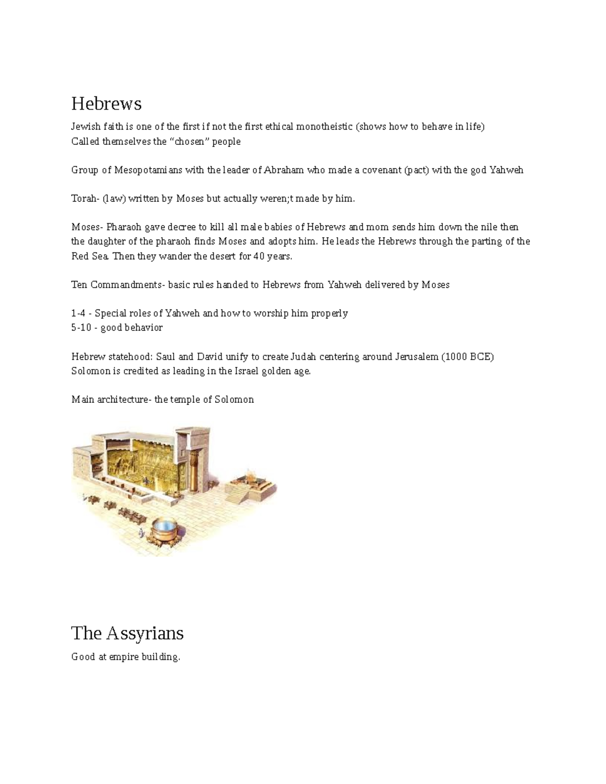 Peoples of the Ancient near East - Hebrews Jewish faith is one of the ...