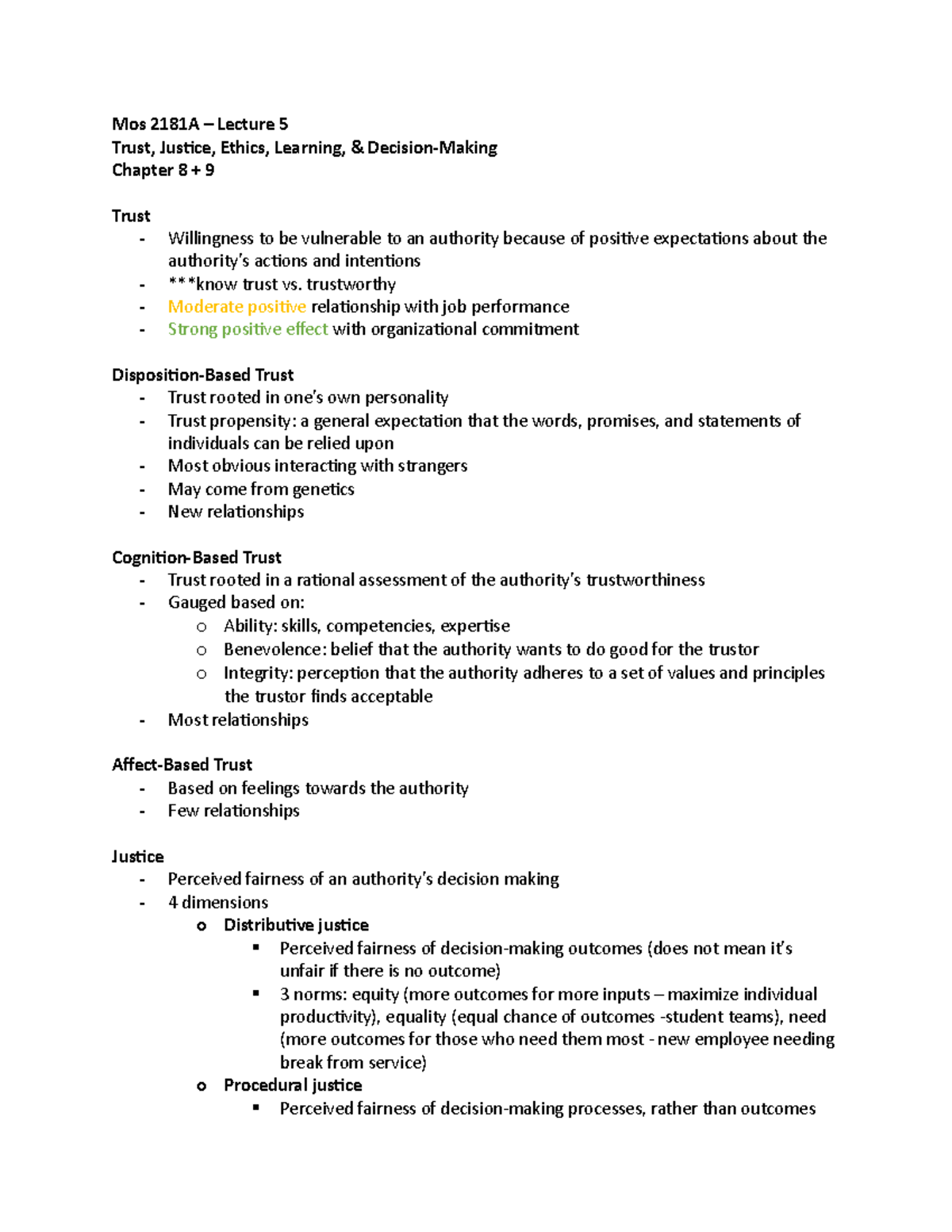 Mos 2181a Lecture 5 Mos 2181 Lecture 5 Notes Mos 2181a Lecture 5