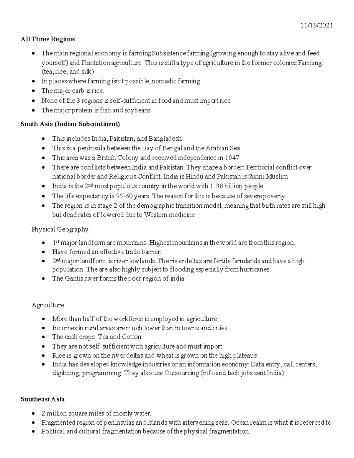 Geography Unit 3 - Professor Matthew Melancon - 11/18/ All Three ...