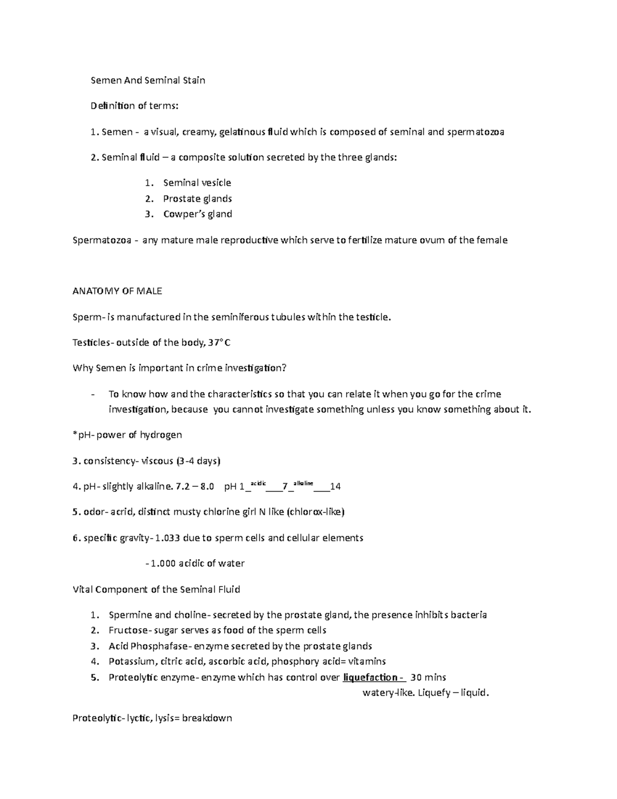 Semen And Seminal Stain - Semen And Seminal Stain Definition of terms ...