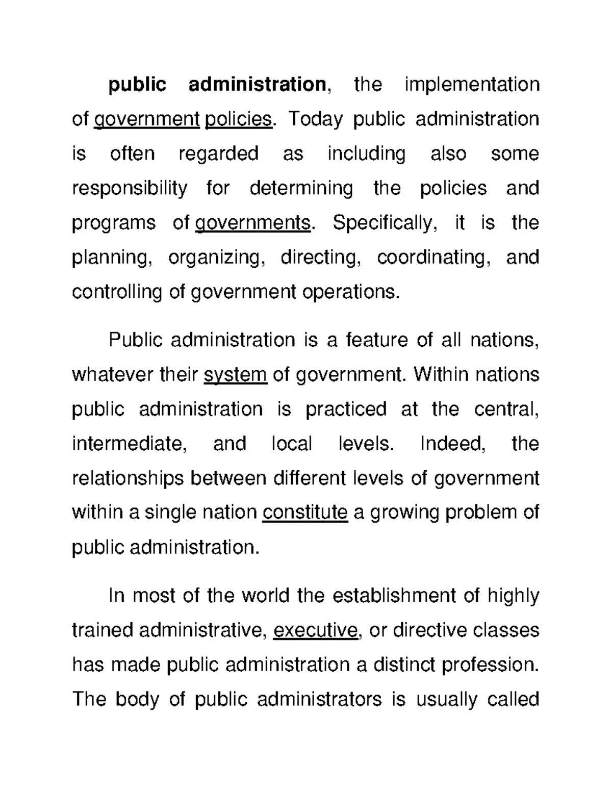 Public administration history - public administration , the ...