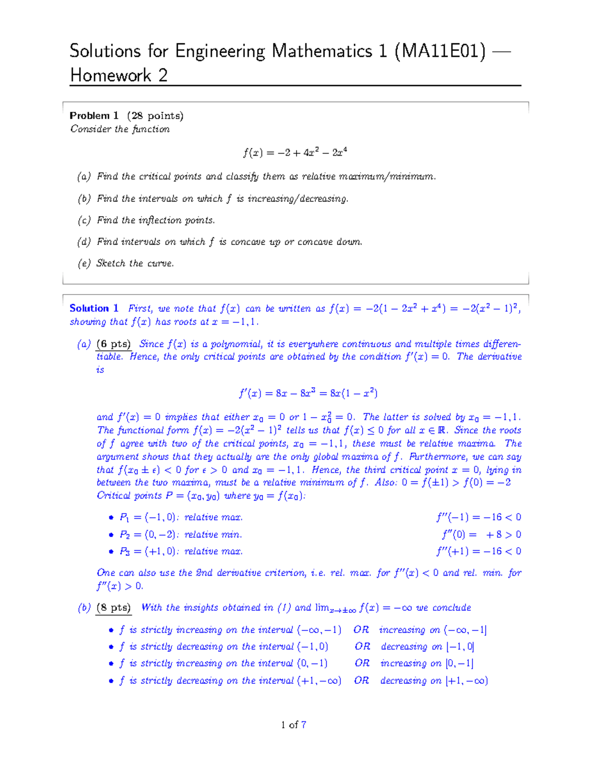 Homework 2 Solutions - Coursework - Solutions for Engineering ...
