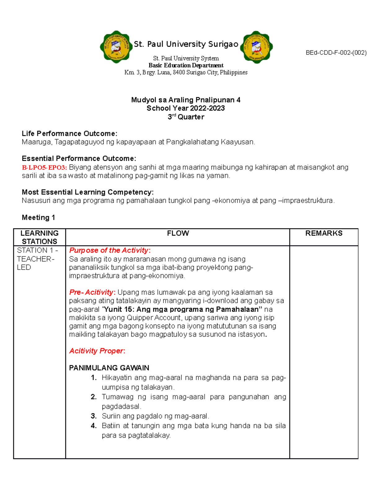 AP4 week 6 Learning Module Quarter 3 - St. Paul University Surigao St ...