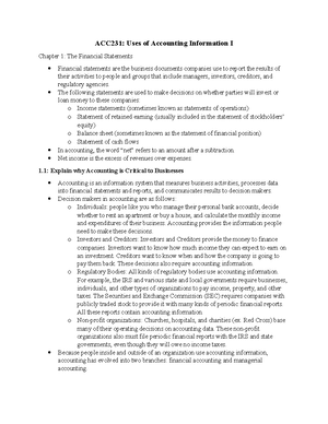 ACC232 Exam 1 Study Guide 2023 - ACC Exam 1 Study Guide (100 pts) Grade ...