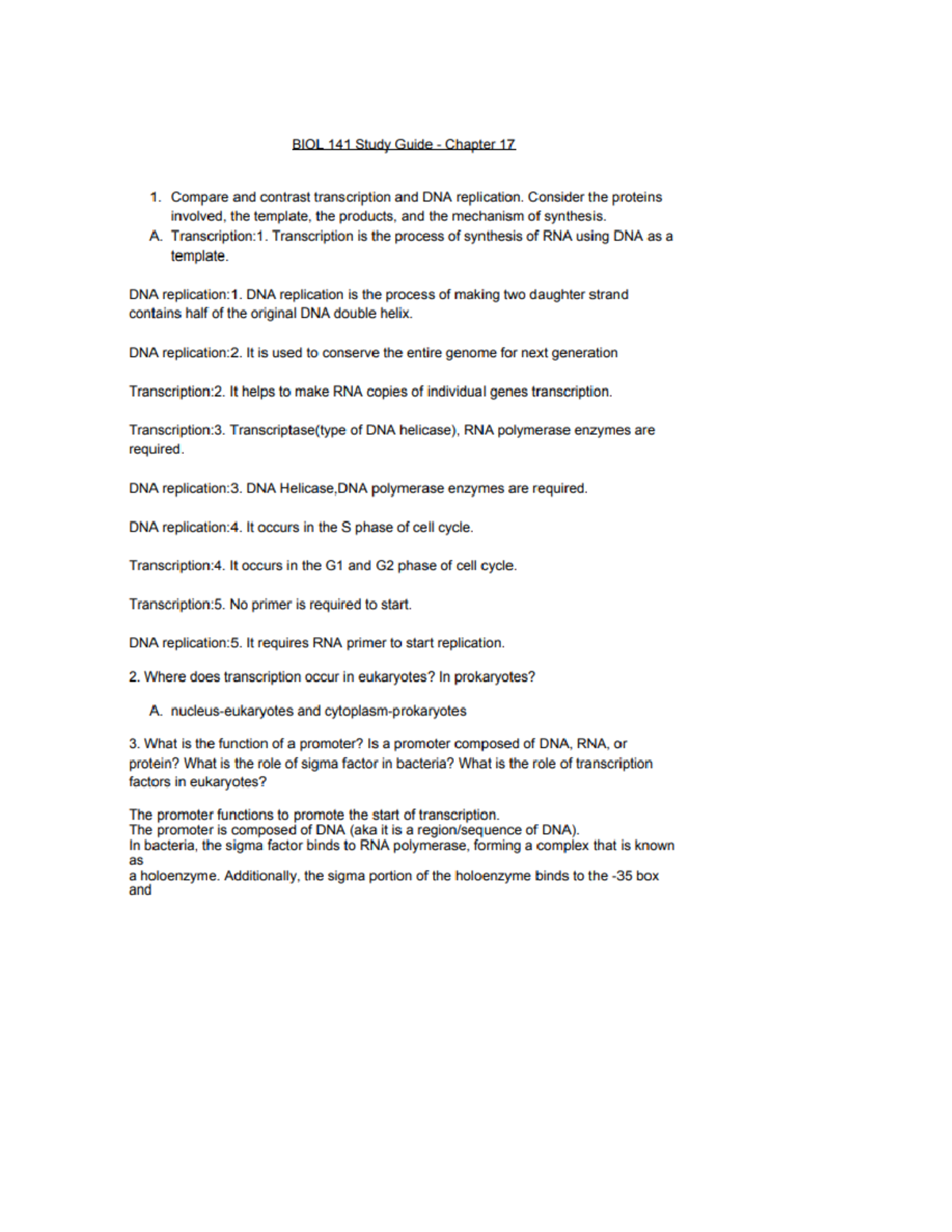 Ch 17 - Assignment - BIOL 141 - Studocu