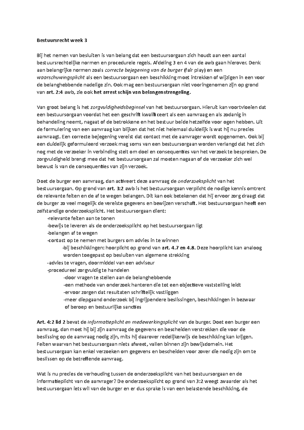 Bestuursrecht week 3: bestuursrechtelijke normen en procedurele regels ...