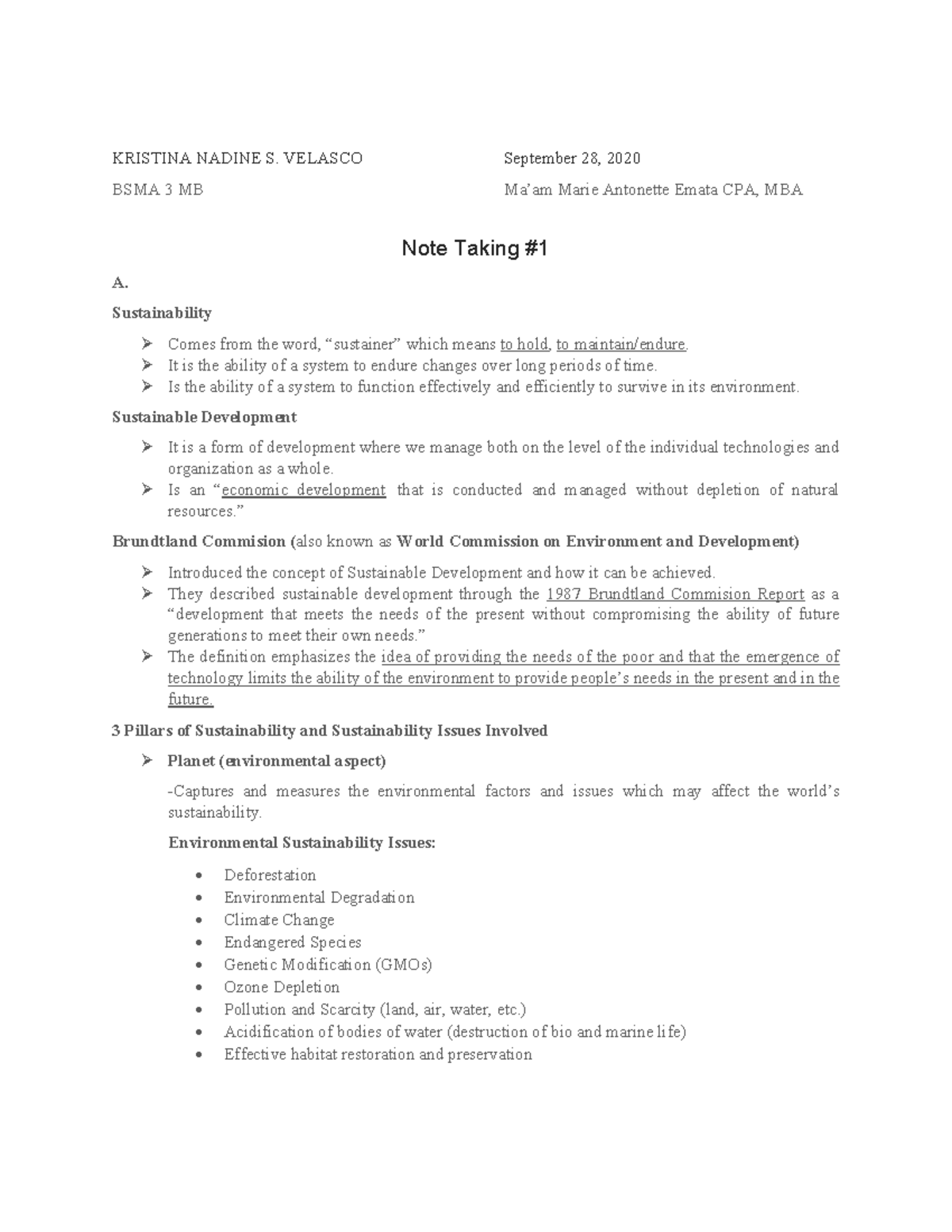 Internal Auditing 1 Lecture Notes Taking 1 - KRISTINA NADINE S. VELASCO ...