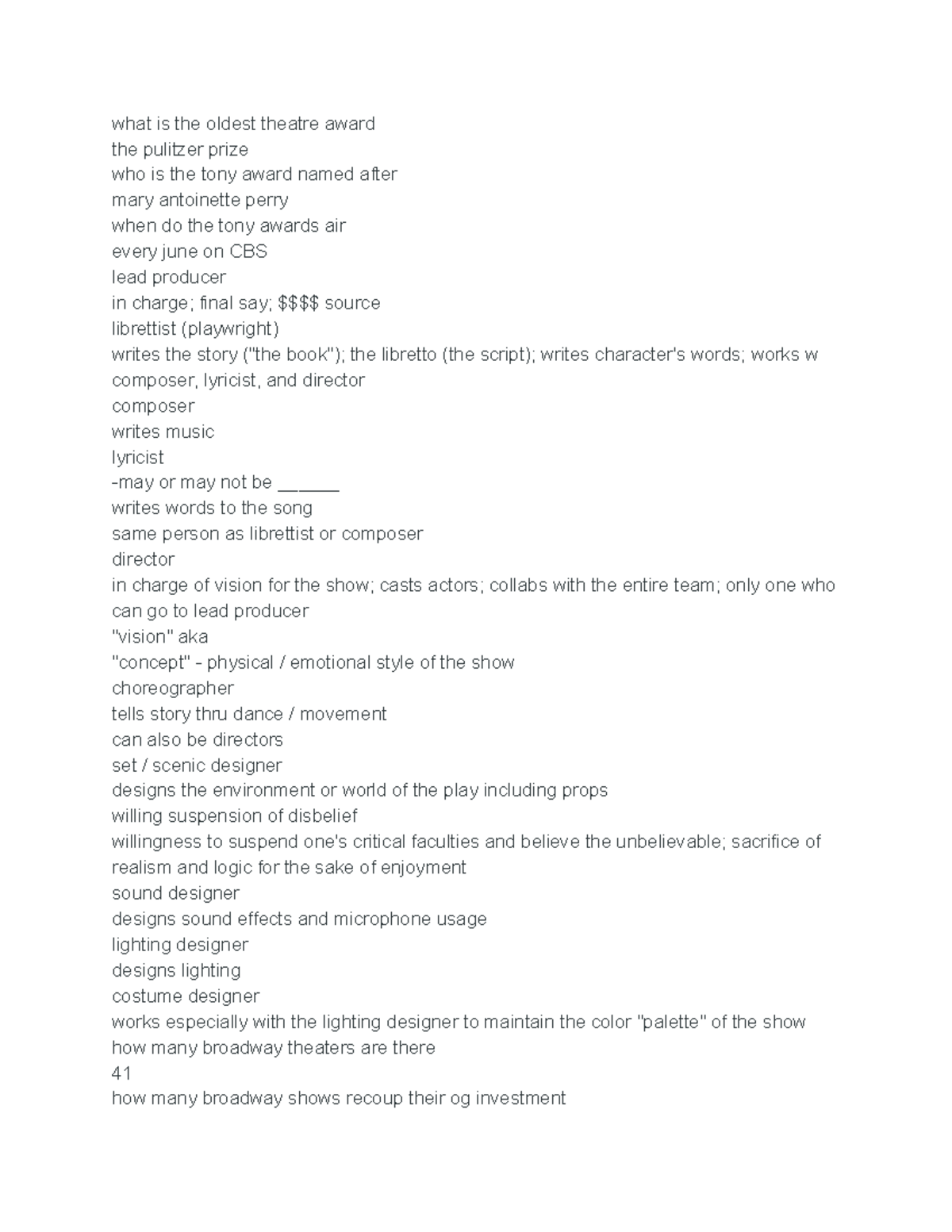 Survey of Musical Theatre Season 1 Notes - what is the oldest theatre ...