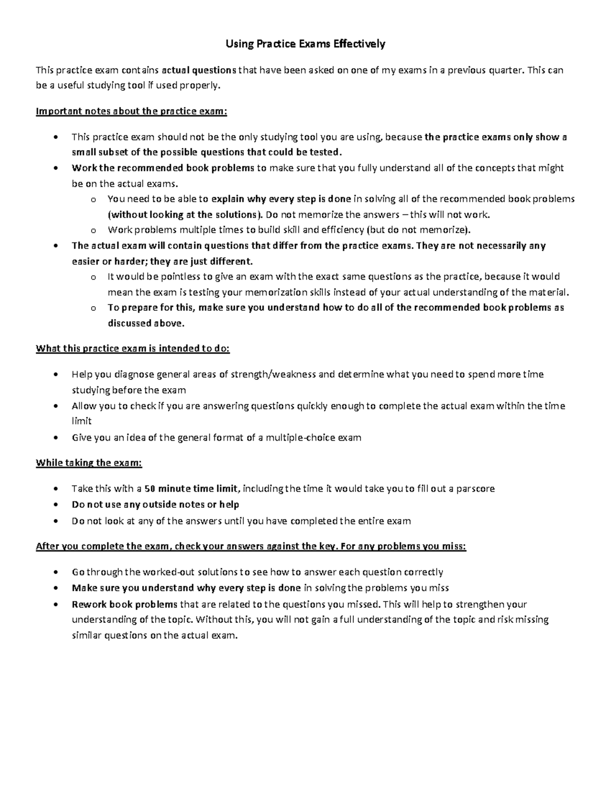 2 Exam 2 Sample 2 (blank version) - Using Practice Exams Effectively ...