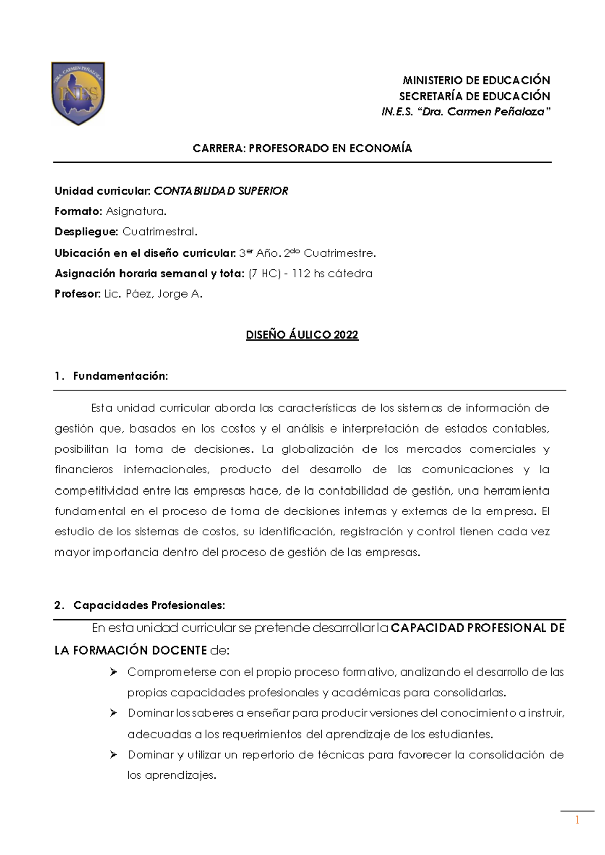 Disen O Aulino DE Contabilidad Superior 2022 - MINISTERIO DE EDUCACIÓN ...