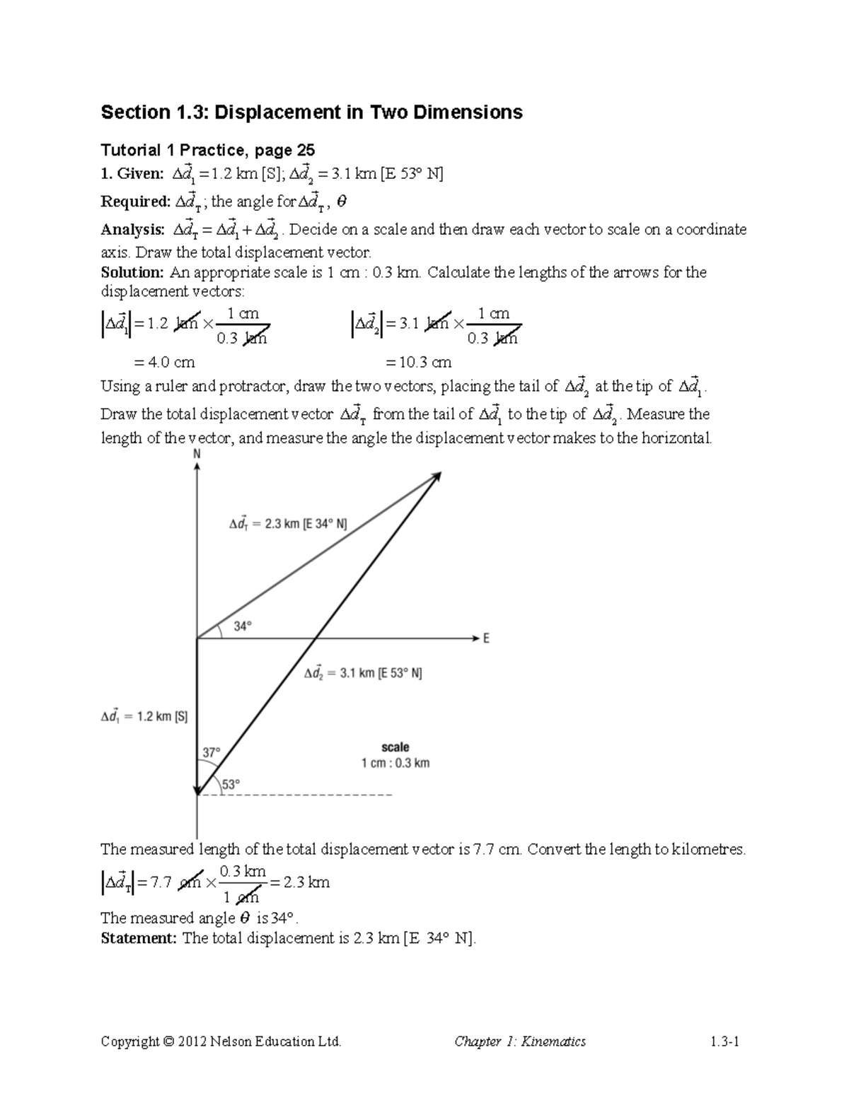 Phys12 Section 1 3 - Helpful phsyics answers - Section 1: Displacement ...
