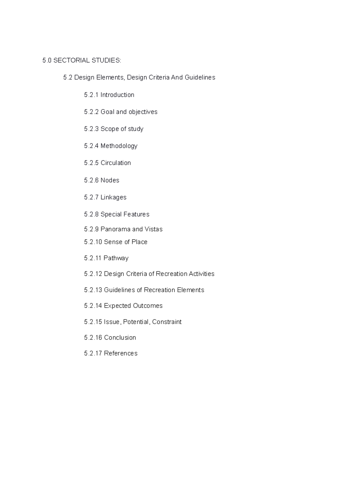 Design criteria 2 - 5 SECTORIAL STUDIES: 5 Design Elements, Design ...