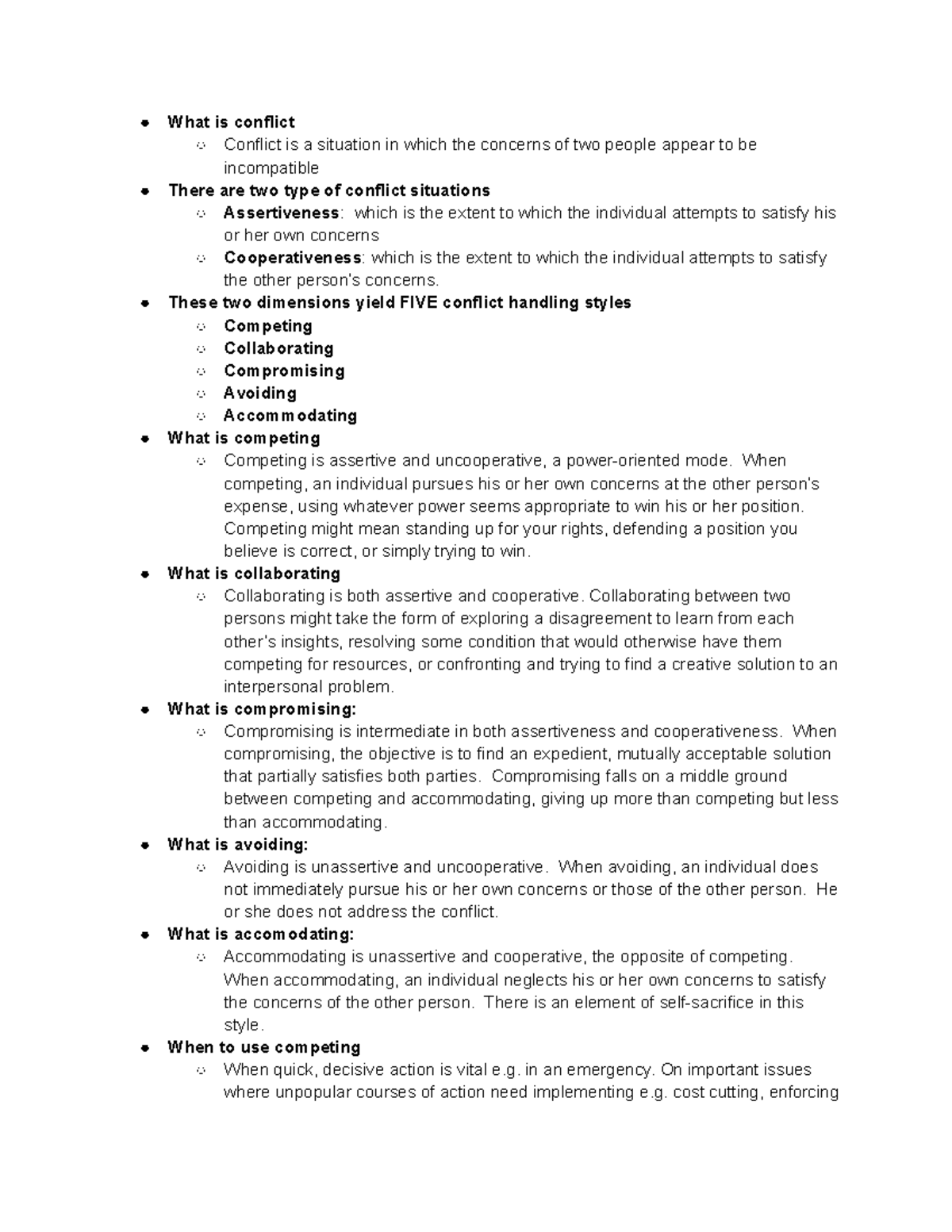 Test 4 2 April Spring 2020, questions and answers - What is conflict ...
