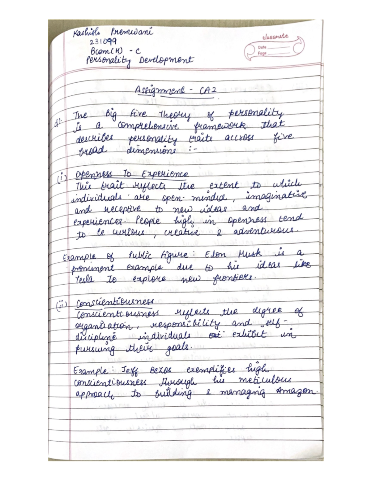 231099 - Bachelor of Commerce - Studocu