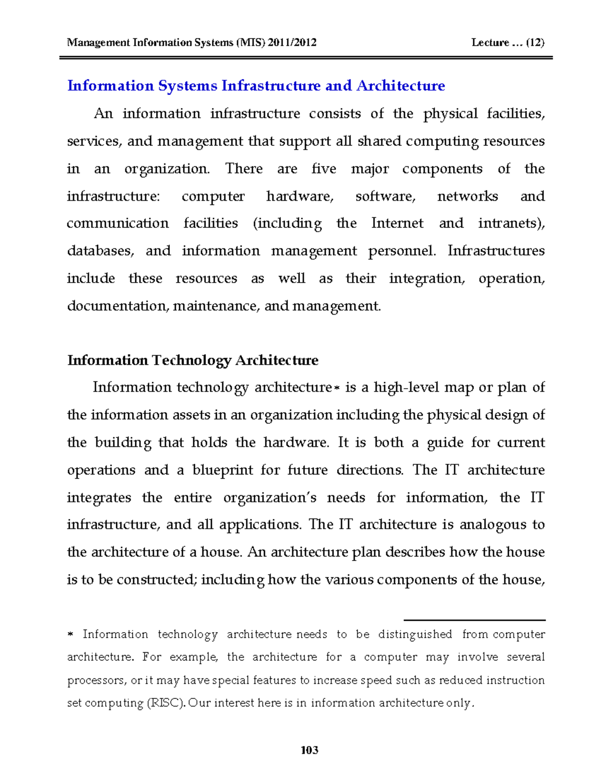 Distinguish Between Information Infrastructure & Architecture ...