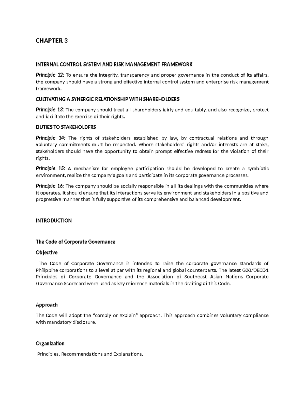 Internal Control System AND RISK Management Framework - CHAPTER 3 INTERNAL CONTROL SYSTEM AND ...