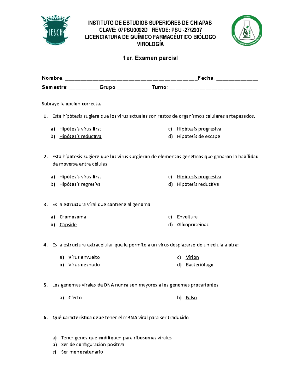 Examen 8 Mayo, preguntas y respuestas - INSTITUTO DE ESTUDIOS ...