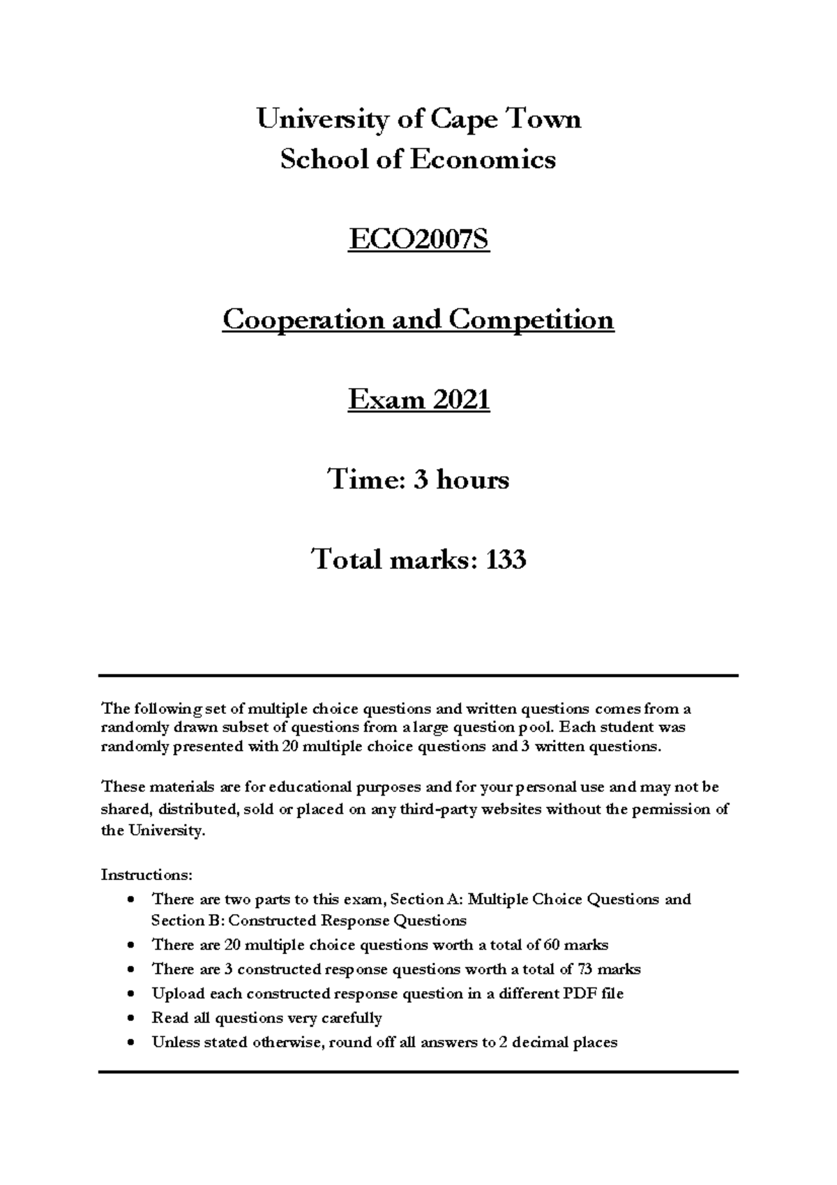 ECO2007S - 2021 - Exam - Final _moderated_.pdf - ECO2007S - UCT - Studocu